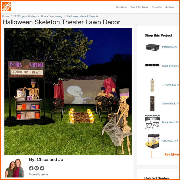 Halloween Skeleton Themed Movie Theater | Chica and Jo