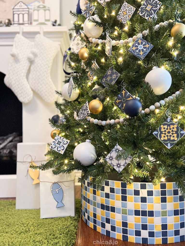 Portuguese Tile Themed Christmas Tree | Chica and Jo