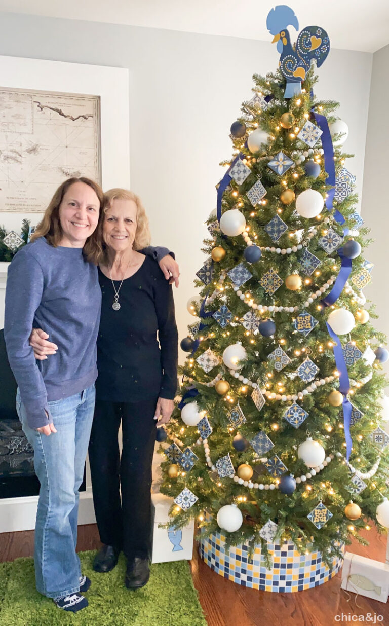 Portuguese Tile Themed Christmas Tree | Chica and Jo