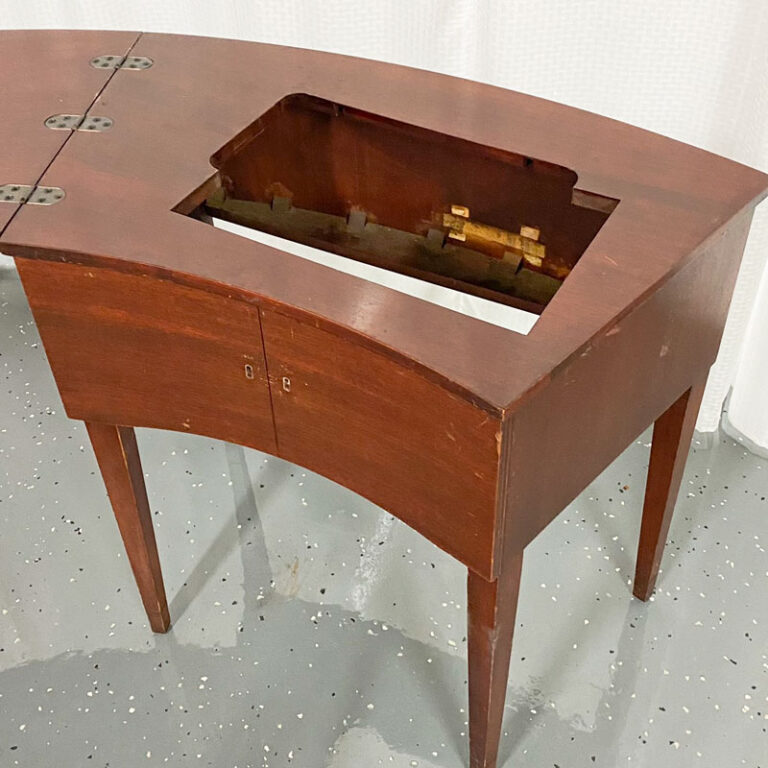 DIY Bar Cart from a Vintage Sewing Machine Cabinet | Chica and Jo